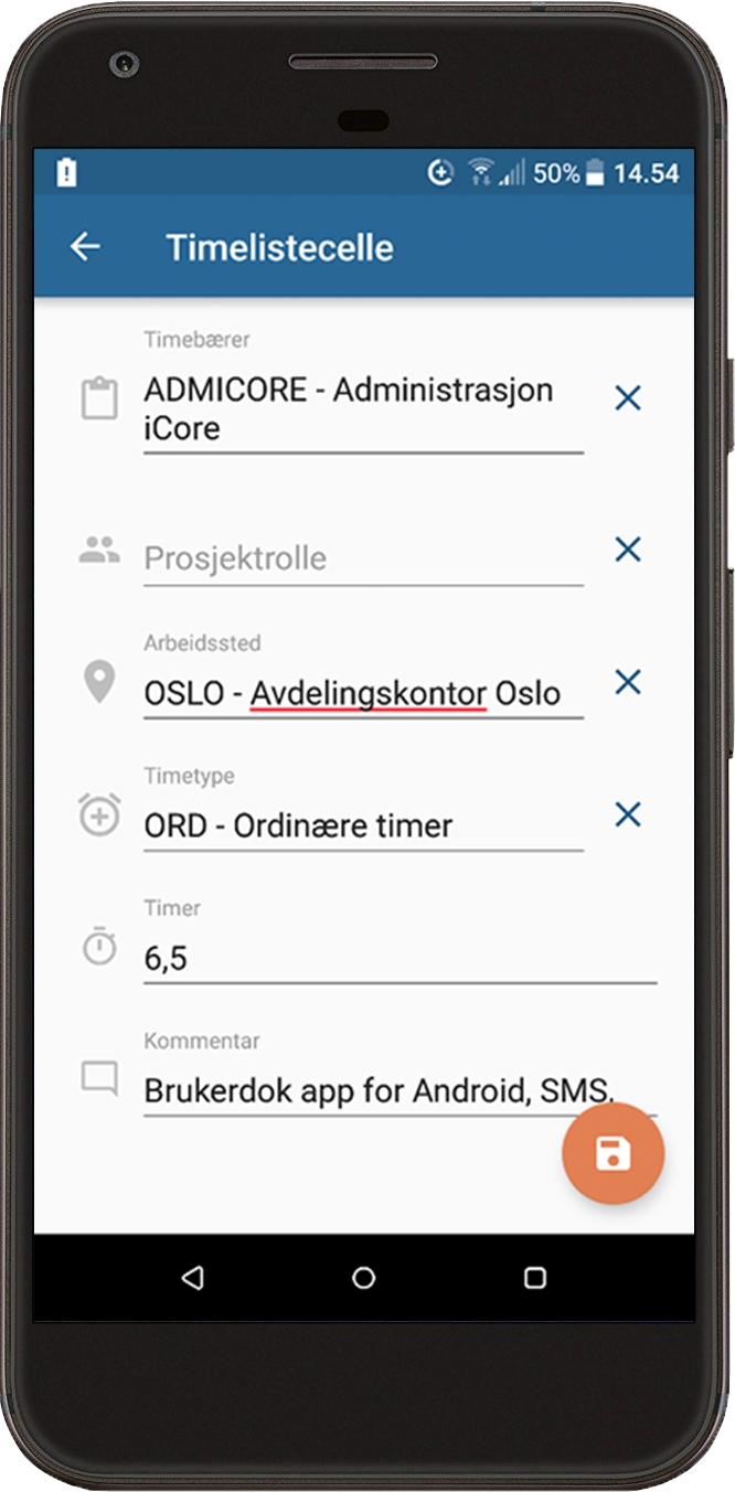 iCORE Hours App - Norsk brukerveiledning (Android)